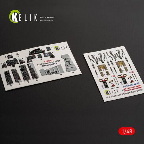 NEW! KELIK K48203 F-4 E Terminator - Interior 3D Decals (for Hasegawa Kits)