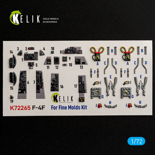 NEW! KELIK K72265 McDonnell Douglas F-4 F Phantom - Interior 3D Decals (for FineMolds Kits)