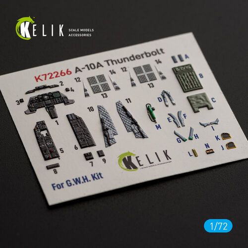 NEW! KELIK K72266 Fairchild A-10 A Thunderbolt - Interior 3D Decals (for GWH Kits)