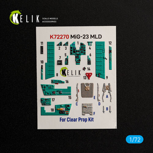 NEW! KELIK K72270 MiG-23 MLD - Interior 3D Decals (for ClearProp Kits)