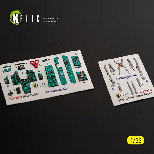 NEW! KELIK K32070 MiG-23 MF - Interior 3D Decals (for Trumpeter Kits)