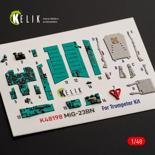 NEW! KELIK K48198 MiG-23 BN - Interior 3D Decals (for Trumpeter Kits)