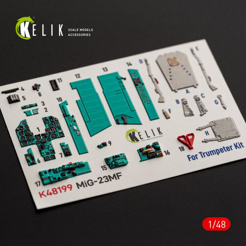 NEW! KELIK K48199 MiG-23 MF - Interior 3D Decals (for Trumpeter Kits)