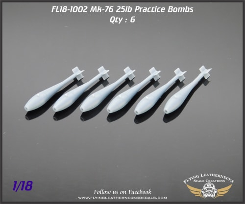 Flying Leathernecks 18-1002 Mark 76 - 25lb Practice Bombs (3D-printed)
