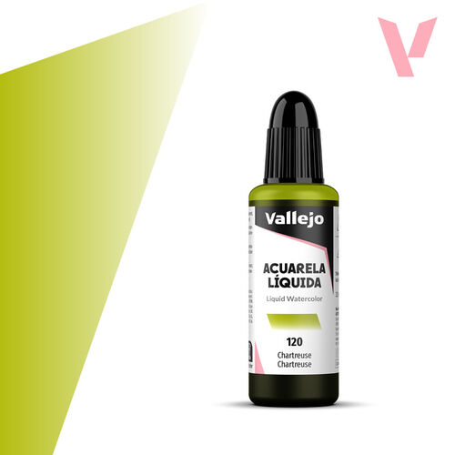 NEW! Vallejo 33120 120 Liquid Watercolor - Chartreuse