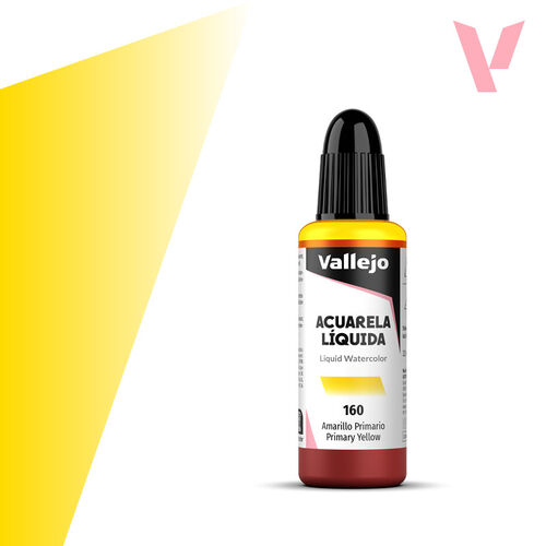 NEW! Vallejo 33160 160 Liquid Watercolor - Primary Yellow