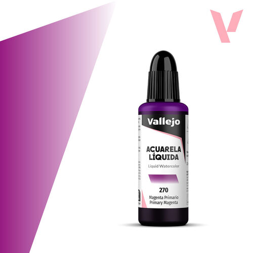 NEW! Vallejo 33270 270 Liquid Watercolor - Primary Magenta