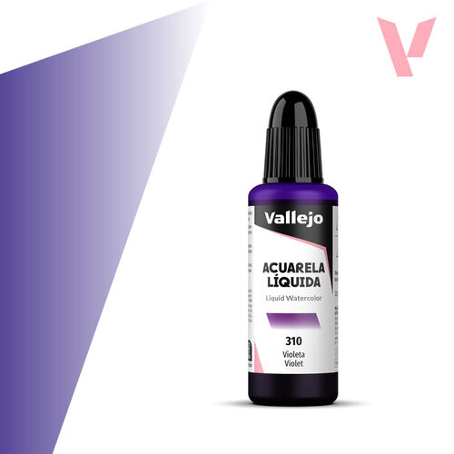 NEW! Vallejo 33310 310 Liquid Watercolor - Violet