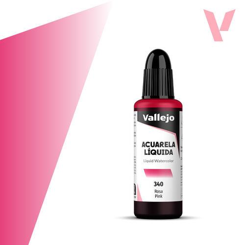 NEW! Vallejo 33340 340 Liquid Watercolor - Pink