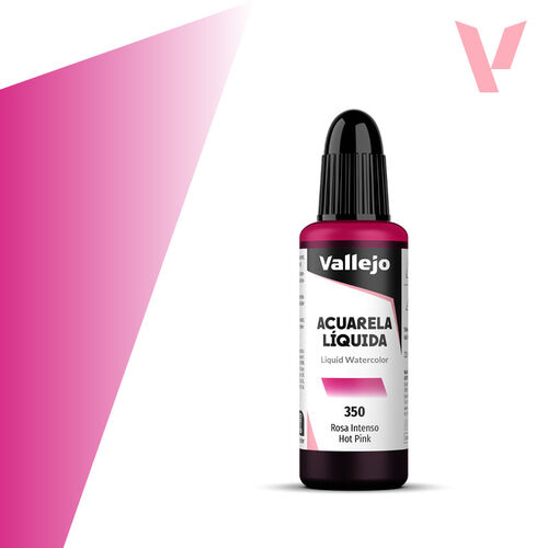 NEW! Vallejo 33350 350 Liquid Watercolor - Hot Pink