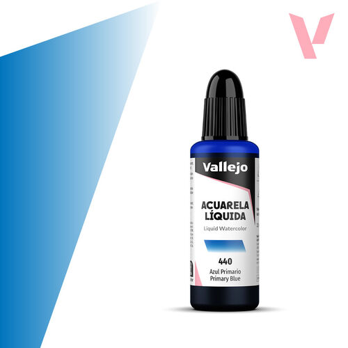NEW! Vallejo 33440 440 Liquid Watercolor - Primary Blue