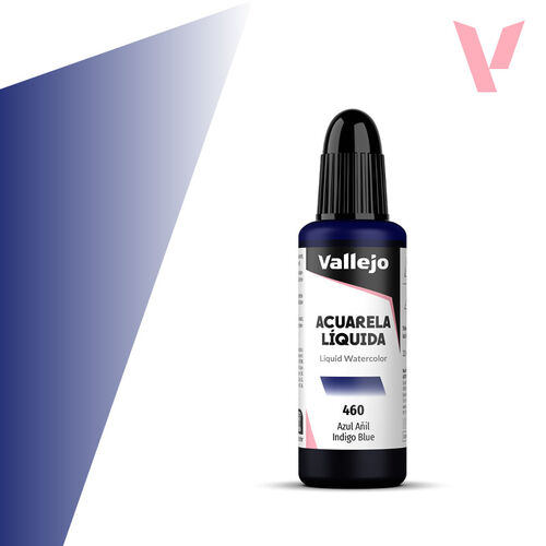 NEW! Vallejo 33460 460 Liquid Watercolor - Indigo Blue