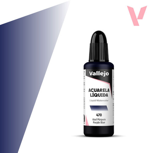 NEW! Vallejo 33470 470 Liquid Watercolor - Purple Blue