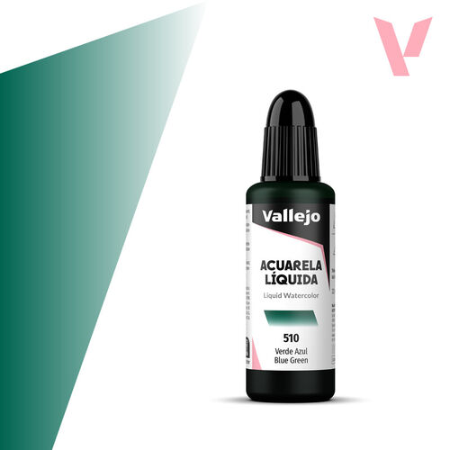 NEW! Vallejo 33510 510 Liquid Watercolor - Blue Green
