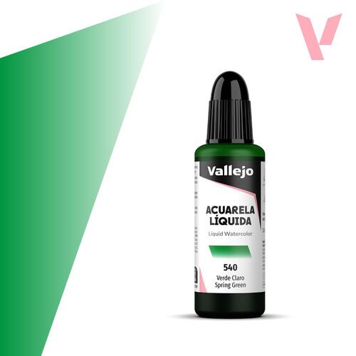 NEW! Vallejo 33540 540 Liquid Watercolor - Spring Green