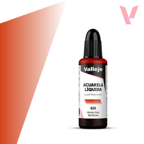 NEW! Vallejo 33620 620 Liquid Watercolor - Red Brown