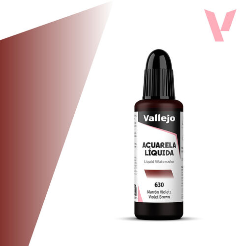 NEW! Vallejo 33630 630 Liquid Watercolor - Violet Brown