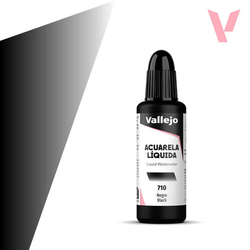 NEW! Vallejo 33710 710 Liquid Watercolor - Black