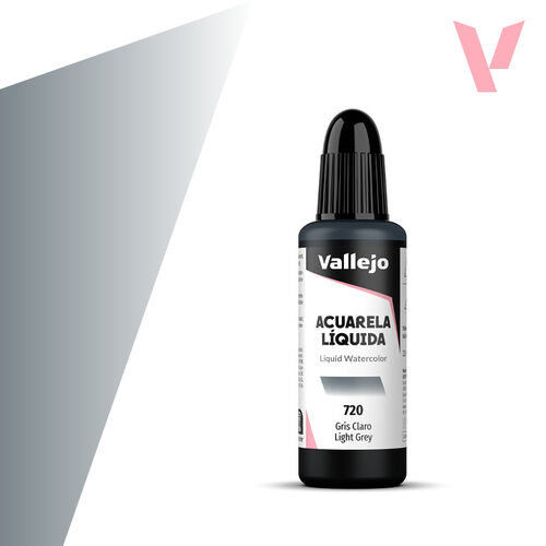 NEW! Vallejo 33720 720 Liquid Watercolor - Light Grey