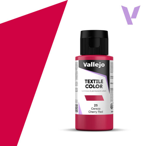 NEW! Vallejo 40025 25 Textile Color - Cherry Red