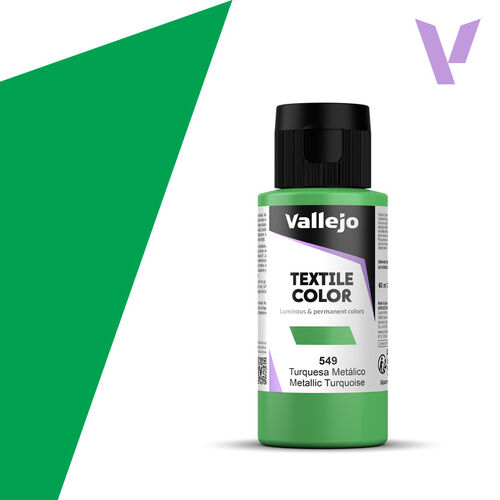 NEW! Vallejo 40549 549 Textile Color - Metallic Turquoise