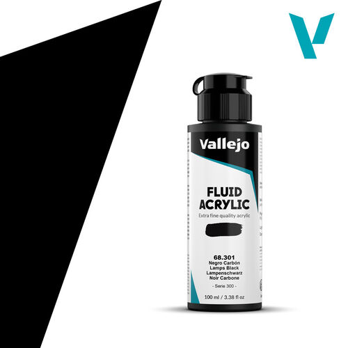 NEW! Vallejo 68301 Fluid Acrylic - Lamp Black