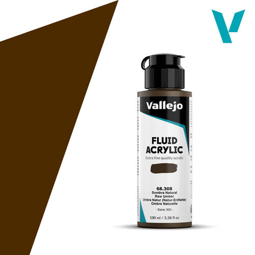 NEW! Vallejo 68308 Fluid Acrylic - Raw Umber