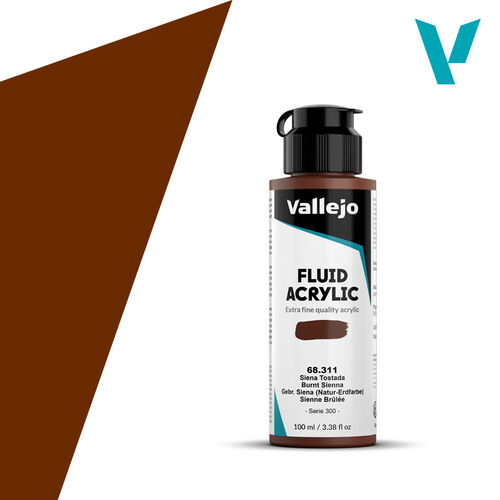 NEW! Vallejo 68311 Fluid Acrylic - Burnt Sienna