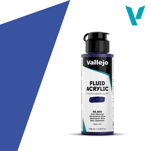 NEW! Vallejo 68406 Fluid Acrylic - Ultramarine Blue