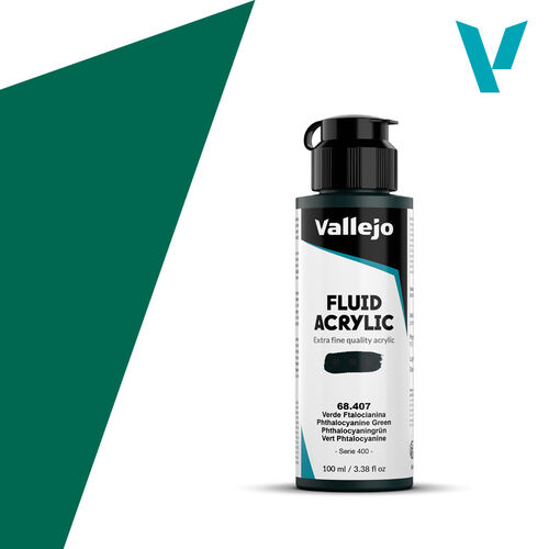 NEW! Vallejo 68407 Fluid Acrylic - Phthalocyanine Green