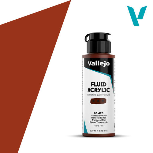 NEW! Vallejo 68425 Fluid Acrylic - Transoxide Red