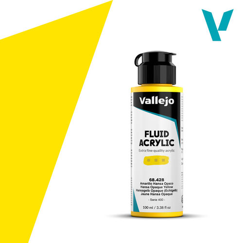 NEW! Vallejo 68428 Fluid Acrylic - Hansa Yellow Opaque
