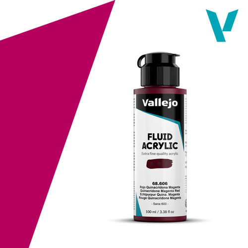 NEW! Vallejo 68606 Fluid Acrylic - Quinacridone Red Magenta