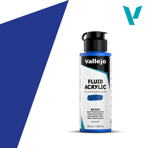 NEW! Vallejo 68622 Fluid Acrylic - Fluorescent Blue