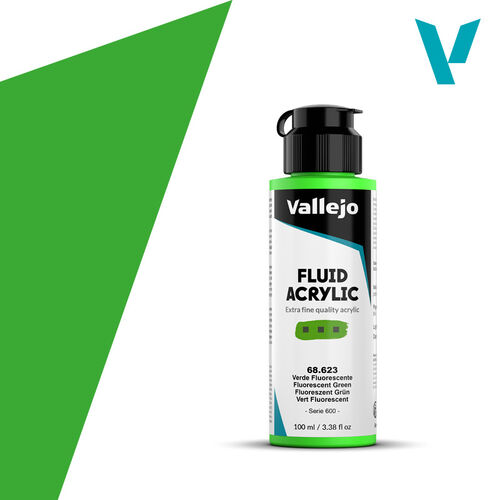 NEW! Vallejo 68623 Fluid Acrylic - Fluorescent Green