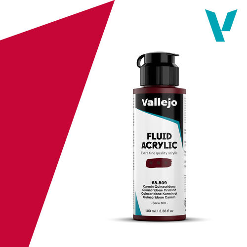 NEW! Vallejo 68809 Fluid Acrylic - Quinacridone Crimson