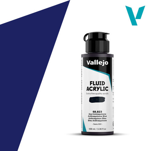 NEW! Vallejo 68823 Fluid Acrylic - Anthraquinone Blue
