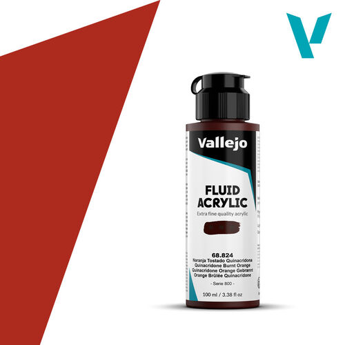 NEW! Vallejo 68824 Fluid Acrylic - Quinacridone Burnt Orange
