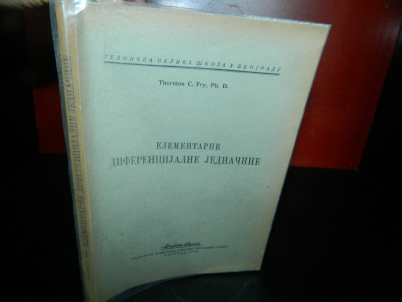 Elementarne diferencijalne jednačine, Thornton