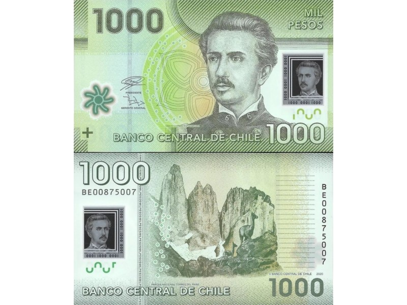 ČILE CHILE 1000 Pesos 2020 UNC, P-161 Polymer