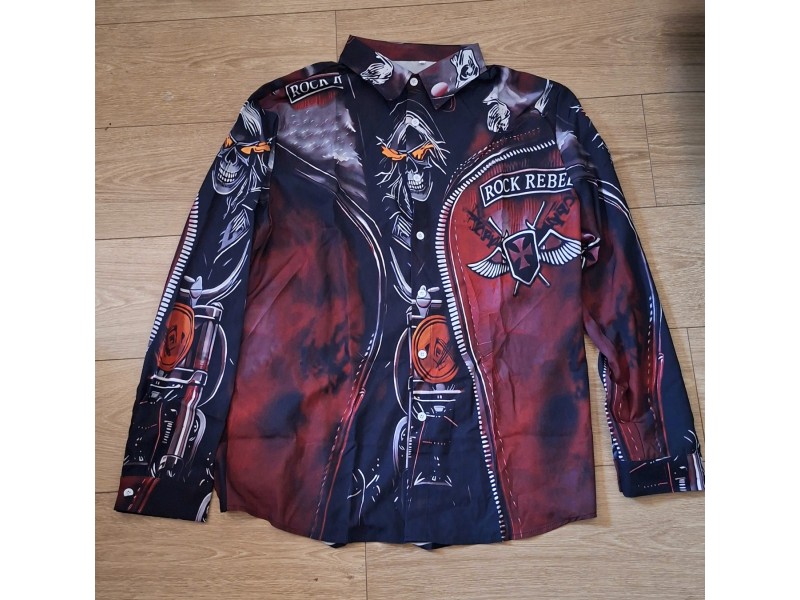 Bajkerska muška košulja XL Kao nova! ROCK REBEL