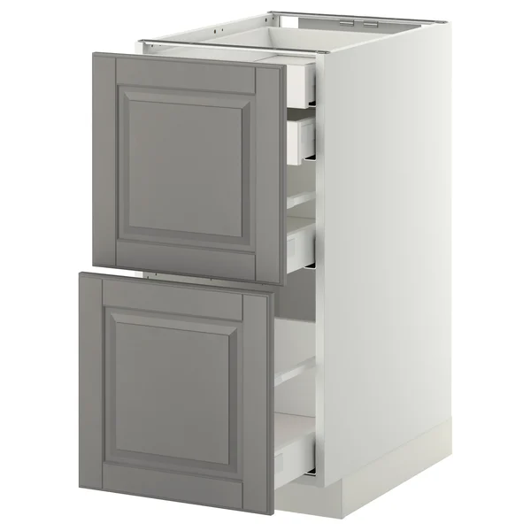 Pod.orm.2front/2dnj/1srd/1vis.fiok, bela/Bodbyn siva, 40x60 cm