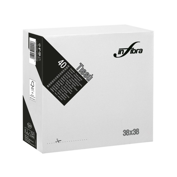 Salveta 38x38 Infibra Celtex 40/1 bela