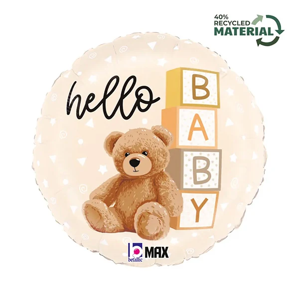 Hello Baby Teddy Bear folija balon 46 cm