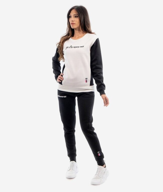 Dámska súprava TUTA DONNA 102 G/COLLO CON TASCHE IN FELPA čierna-biela 2XL