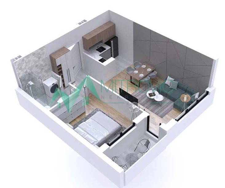 Jednoiposoban stan na prodaju, Podbara, Novi Sad, 44m², 143.720 €