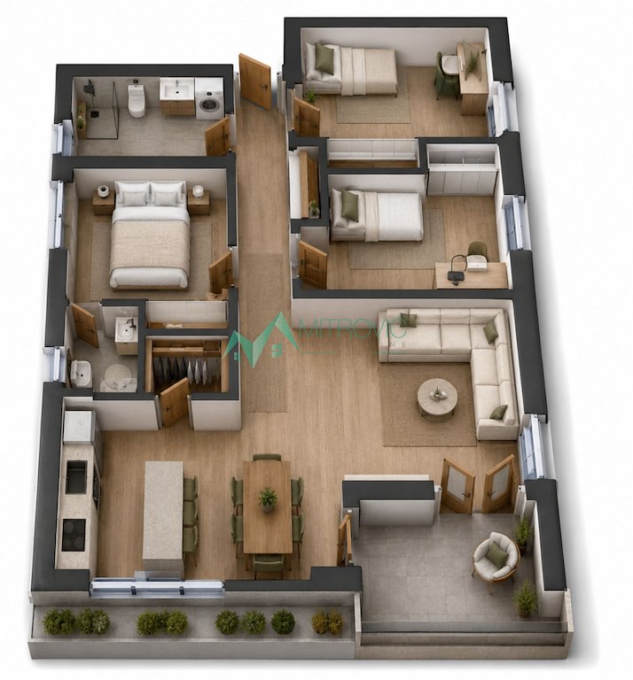 Troiposoban stan na prodaju, Adice, Novi Sad, 74m², 176.980 €