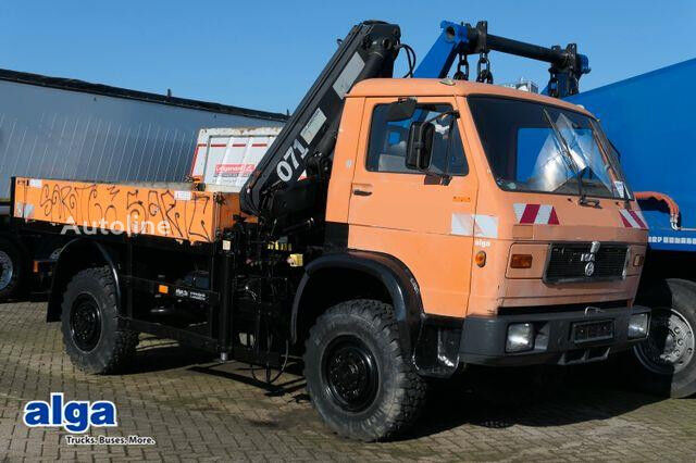 MAN 9.150 4x4, Allrad, Hiab 071 AW, Einzelbereifung kamion s ravnom platformom