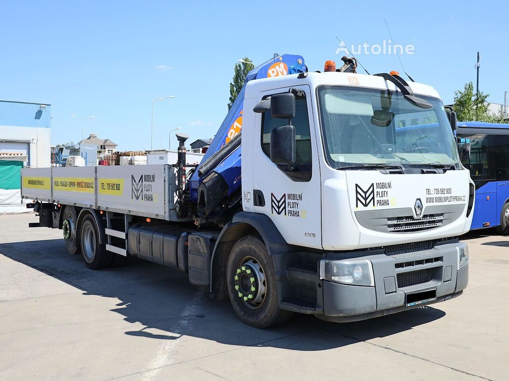 Renault PREMIUM P, 6x2, EURO 5, HYDRAULICKÁ RUKA PM 21, MAX DÉLKA RUKY 1 kamion s ravnom platformom