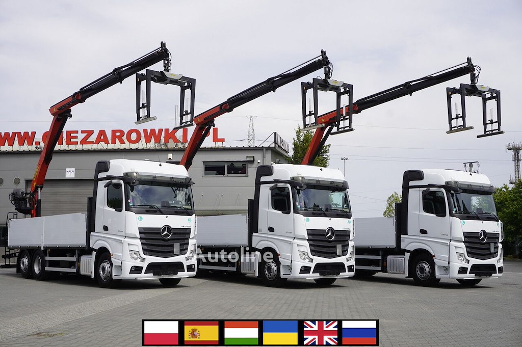 Mercedes-Benz Actros 2545 MP5 / 60 tho. km / Palfinger PK 18.001L SLD A crane kamion s ravnom platformom